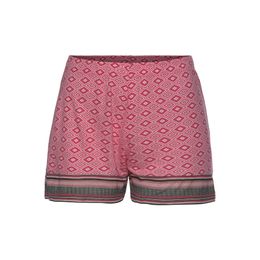 Damen Pyjamashorts, VIVANCE DREAMS BY LASCANA, Gr. 36, pink, Single Jersey, Obermaterial: 100% Viskose, gemustert, Hosen, in sch&ouml;nem Ethno-Design