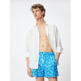 KOTON Badeshorts Herren Gr&ouml;&szlig;e M royalblau / wei&szlig;