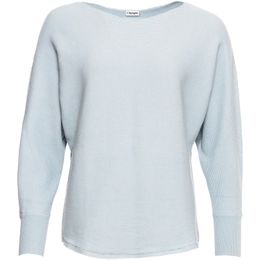 bonprix Damen Strickpullover "Oversize-Ripp-Pullover", blau, Gr. 36, Obermaterial: 70% Baumwolle, 30% Polyamid, Pullover, aus Baumwolle und Polyamid,