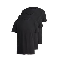 OLYMP Herren T-Shirt, schwarz, Basic, Gr. M, unifarben, Single Jersey, Obermaterial: 100% Baumwolle, Shirts, Rundhalsausschnitt, modern fit, reine