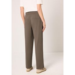 Street One Damen Stoffhoselight terra mocha, Gr. 40, unifarben, Stoff, 61% Polyester, 32% Baumwolle, 7% Elasthan, Hosen, mit Elastikbund