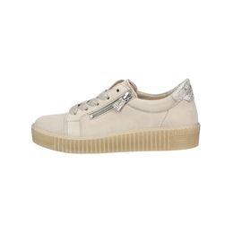 Gabor Damen Sneaker "Gabor Sneaker Leder", Gr. 42, beige, Leder, Schuhe