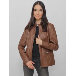 JCC Damen Lederjacke "31023628", braun, Gr. 36, Obermaterial 100% Lammleder / Futter: 100% Polyester, Jacken