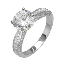 Firetti Damen Fingerring "Schmuck Geschenk Silber 925 Silberring Verlobung Solit&auml;r", 16, Silber 925 (Sterlingsilber), 3mm, silber, Silber 925