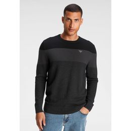 Bruno Banani Herren Strickpullover, schwarz, Gr. XL, meliert, Obermaterial: 50% Baumwolle, 50% Polyacryl, Pullover, im modischem Look