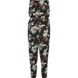Urban Classics Damen Jumpsuit "Urban Classics Damen Ladies Viscose Bandeau Jumpsuit", bunt, Gr. S, 100% Viskose, Overalls