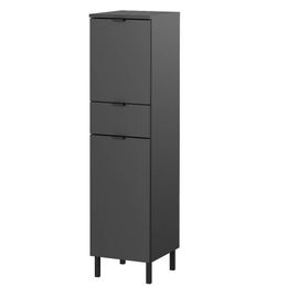 Pharao24.de Badschrank Seitenschrank in Dunkelgrau 120 cm hoch