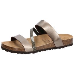 Lico Damen Hausschuh "Pantolette Bioline Glitter", Gr. 41, braun, Synthetik, Schuhe