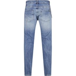 2Y Premium Herren Bequeme Jeans "2Y Premium Herren 2Y Skinny Fit Destroyed Jeans"blau, Gr. 38, unifarben, 97% Baumwolle, 3% Elasthan, Jeans