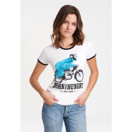 logoshirt Damen T-Shirt "Sesamstrasse &ndash; Kr&uuml;melmonster Motorrad", bunt, Gr. L, bedruckt, 100% Baumwolle, Shirts, mit lizenziertem Print