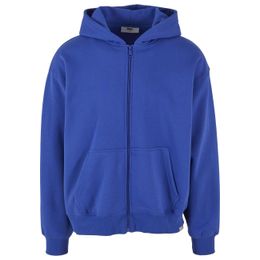 DEF Herren Strickpullover "DEF Herren DEF Zip Hoody", blau, Gr. L, unifarben, 80% Baumwolle, 20% Polyester, Jacken
