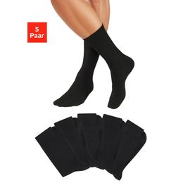 H.I.S. H.I.S Herren Businesssocken "Klassische Herren, M&auml;nnersocken, unifarben, ohne dr&uuml;ckende Naht", Gr. 47, schwarz, Baumwollmischung, unifarben, Socken,