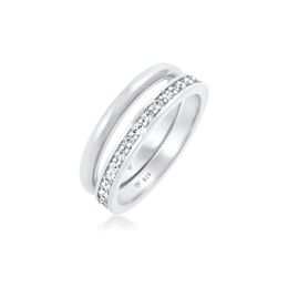 Elli Damen Solit&auml;rring "Set mit Kristallen von Swarovski925 Sterling Silber", 58mm,mit Steinen, Silber 925 (Sterlingsilber), silber, Silber 925