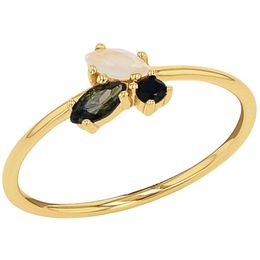 Amor Damen Fingerring "2037257/-58/-59/-60/-61", 56, Silber 925 (Sterlingsilber), 1mm, schwarz, Silber 925 (Sterlingsilber), Fingerringe, mit