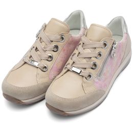 Ara Damen Keilsneaker "OSAKA", Gr. 7, beige, Glattleder, Veloursleder, Schuhe, Freizeitschuh, Halbschuh, Schn&uuml;rer in Komfortweite H (= sehr weit)