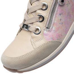 Ara Damen Keilsneaker "OSAKA", Gr. 3,5, beige, Glattleder, Veloursleder, Schuhe, Freizeitschuh, Halbschuh, Schn&uuml;rer in Komfortweite H (= sehr weit)