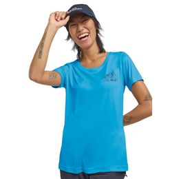 T-Shirt Jack Wolfskin "PEAK GRAPHIC T W", Damen, Gr. S (36), newmountain, empireblau, Obermaterial: 100% POLYESTER, Shirts T-Shirt