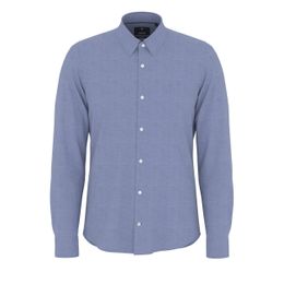 JOOP! Langarmhemd JOOP "Pierce", Herren, Gr. 43, N-Gr, medium blau, Web, Obermaterial: 97% Baumwolle, 3% Elasthan, unifarben, slim fit, 2-Knopf-Manschette, Hemden Langarmhemd, feine Struktur, slim fit
