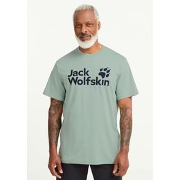 T-Shirt Jack Wolfskin "BRAND T M", Herren, Gr. XXL (58), brandt, gr&uuml;nzinnia, Obermaterial: 100% BAUMWOLLE, Shirts T-Shirt
