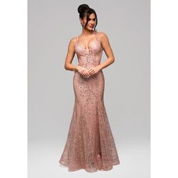 Ombre Abendkleid Damen Gr&ouml;&szlig;e 42 rosegold / rosa Winterkleid