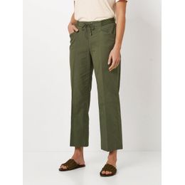 7/8-Hose Toni "Sue Wide 7/8", Damen, Gr. 38, N-Gr, khaki, Web, Obermaterial: 87% Baumwolle, 10% Polyamid, 3% Elasthan, unifarben, kn&ouml;chelfrei, Hosen 7/8-Hose, aus sommerlich leichtem Baumwollmix, mit Dehnbund