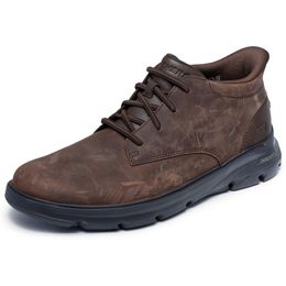 Schn&uuml;rboots Skechers "ARCH FIT GARZA", Herren, Gr. 40, dunkelbraun, Leder, Schuhe Schn&uuml;rboots, Freizeitschuh, Trekkingschuh mit Slip-ins
