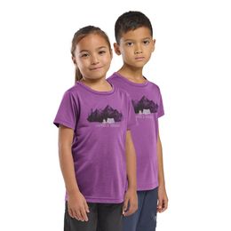 T-Shirt Jack Wolfskin "HIKING GRAPHIC T KIDS", Jungen, Gr. 164, print, freesia, Obermaterial: 100% POLYESTER, Shirts T-Shirt