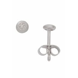 Adelia&acute;s Paar Ohrstecker ADELIA&acute;S "585 Wei&szlig;gold Ohrringe Ohrstecker mit Diamant Brillant &Oslash; 4,3 mm", silber, Ohrringe, Damen, Wei&szlig;gold 585, Paar Ohrstecker