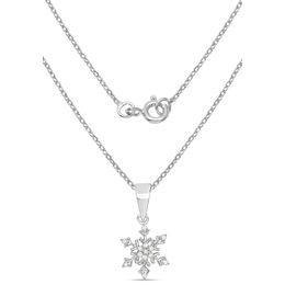 Kette mit Anh&auml;nger Firetti "Schmuck Geschenk, Eiskristall", silber (silberfarben), Halsketten, Damen, 0,07, Diamanten Silber 925 (Sterlingsilber), L: 45 B: 1,2mm, Diamanten, Silber 925 (Sterlingsilber), Kette mit Anh&auml;nger, mit Diamanten, B:1,2mm
