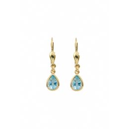 Adelia&acute;s Paar Ohrstecker ADELIA&acute;S "585 Gold Ohrringe Ohrh&auml;nger mit Aquamarin", blau, Ohrringe, Damen, Gelbgold 585, Paar Ohrstecker