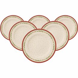 Villeroy & Boch Speiseteller VILLEROY & BOCH "Speiseteller Sternschnuppe Winter Bakery Delight &oslash; 27,4 cm 6er Set bunt", bunt, Speiseteller, Speiseteller