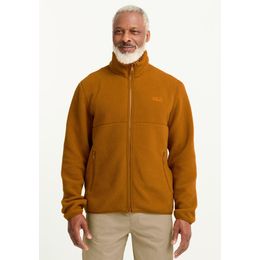 Fleecejacke Jack Wolfskin "LITE CURL FZ M", Herren, Gr. M (50), autumnleaves, Obermaterial: 100% POLYESTER. Futter: 100% POLYESTER, Jacken Fleecejacke