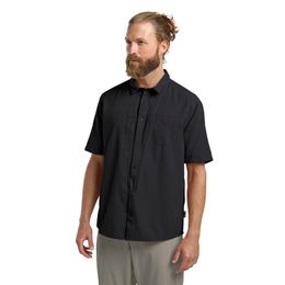 Funktionshemd Jack Wolfskin "SIERRA CANYON SS SHIRT M", Herren, Gr. L (52), Normalgr&ouml;&szlig;en, schwarz, Obermaterial: 100% POLYAMID. Futter: 100% POLYESTER, Hemden Funktionshemd