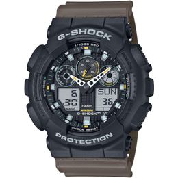 Chronograph Casio G-SHOCK, gr&uuml;n (dunkelbraun, schwarz), Armbanduhren, Damen, Chronograph, Quarzuhr,Armbanduhr,Herrenuhr,digital, bis 20 bar wasserd.Resinarmband