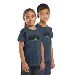 T-Shirt Jack Wolfskin "HIKING GRAPHIC T KIDS", Jungen, Gr. 140, print, midnightsky, Obermaterial: 100% POLYESTER, Shirts T-Shirt