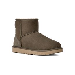 UGG Australia Schlupfboots UGG "Unisex Classic Mini II", M&auml;dchen, Gr. 5 (36), schlamm, Veloursleder, unifarben, Basic, Schuhe Schlupfboots, Bequemschuh, Freizeitschuh im Twinface-Design