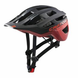 Fahrradhelm Cratoni "MTB-Fahrradhelm AllRace" Gr. M, schwarz (schwarz, rot), Helme, M, 100% Erzeugnis unbest Zusammensetzg EuZ., Fahrradhelm
