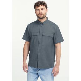 Outdoorhemd Jack Wolfskin "WILD NEP SHIRT M", Herren, Gr. L (52), Normalgr&ouml;&szlig;en, grauodessa, Obermaterial: 97% BAUMWOLLE, 3% SONSTIGE FASERN, Hemden Outdoorhemd