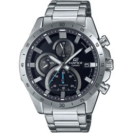 Chronograph CASIO EDIFICE "EFR-571D-1AVUEF", silber (silberfarben), Armbanduhren, Herren, Chronograph, Quarzuhr, Armbanduhr, Herrenuhr, Stoppfunktion, Edelstahlarmband