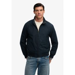 Parka Superdry "CLASSIC HARRINGTON JACKET", Herren, Gr. M, eclipse navy, Web, Obermaterial: 52% Polyester, 48% Baumwolle, unifarben, relaxed fit normal, Jacken Parka