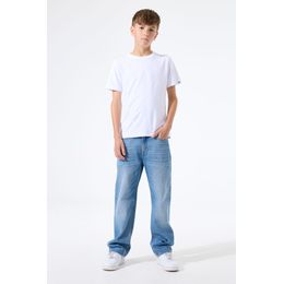 Straight-Jeans Garcia "Ilyano", Jungen, Gr. 128, N-Gr, medium used 6612, Denim/Jeans, Obermaterial: 100% Baumwolle, straight fit lang, Jeans Straight-Jeans, Etwas niedrigere Leibh&ouml;he