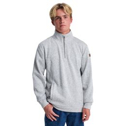 Fleecepullover Quiksilver "Keller 1/4 Zip", Herren, Gr. L, light grau heather, Obermaterial: 100% Microfaser;, Sweatshirts Fleecepullover