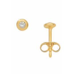 Adelia&acute;s Paar Ohrstecker ADELIA&acute;S "585 Gold Ohrringe Ohrstecker mit Diamant Brillant &Oslash; 4,1 mm", gold, Ohrringe, Damen, Gelbgold 585, Paar Ohrstecker