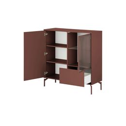 M&ouml;bel Kraft Highboard rot Ma&szlig;e (cm): B: 113,5 H: 118 T: 43.0 &raquo; M&ouml;bel Kraft