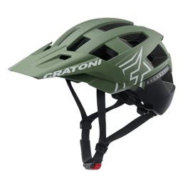 Fahrradhelm Cratoni "MTB - Fahrradhelm AllSet Pro khaki/schwarz matt" Gr. 1, gr&uuml;n, Helme, 1, 100% Erzeugnis unbest Zusammensetzg EuZ., Fahrradhelm