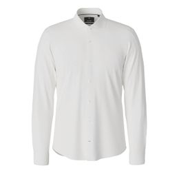 JOOP! Langarmhemd JOOP "Pares", Herren, Gr. 43, N-Gr, wei&szlig;, Web, Obermaterial: 97% Baumwolle, 3% Elasthan, unifarben, slim fit normal, 2-Knopf-Manschette, Hemden Langarmhemd