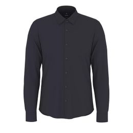 JOOP! Langarmhemd JOOP "Pit", Herren, Gr. 44, N-Gr, dunkelblau, Web, Obermaterial: 97% Baumwolle, 3% Elasthan, unifarben, slim fit normal, 2-Knopf-Manschette, Hemden Langarmhemd