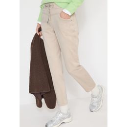 Stoffhose Cecil "Style Tracey", Damen, Gr. XS (36), L&auml;nge 28, grain beige, Web, Obermaterial: 56% Lyocell, 41% Baumwolle, 3% Elasthan. Futter: 100% Baumwolle, unifarben, normal lang, Hosen Stoffhose, mit elastischem Bund und Kordelzug