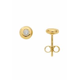 Adelia&acute;s Paar Ohrstecker ADELIA&acute;S "585 Gold Ohrringe Ohrstecker mit Diamant Brillant &Oslash; 6,1 mm", gold, Ohrringe, Damen, Gelbgold 585, Paar Ohrstecker