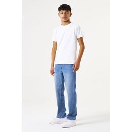 Straight-Jeans Garcia "Ilyano", Jungen, Gr. 128, N-Gr, blau (medium used 6656), Denim/Jeans, Obermaterial: 99% Baumwolle, 1% Elasthan, straight fit lang, Jeans Straight-Jeans, Etwas niedrigere Leibh&ouml;he